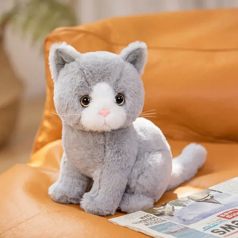 Peluche Chat Gris et Blanc | Orderkeen