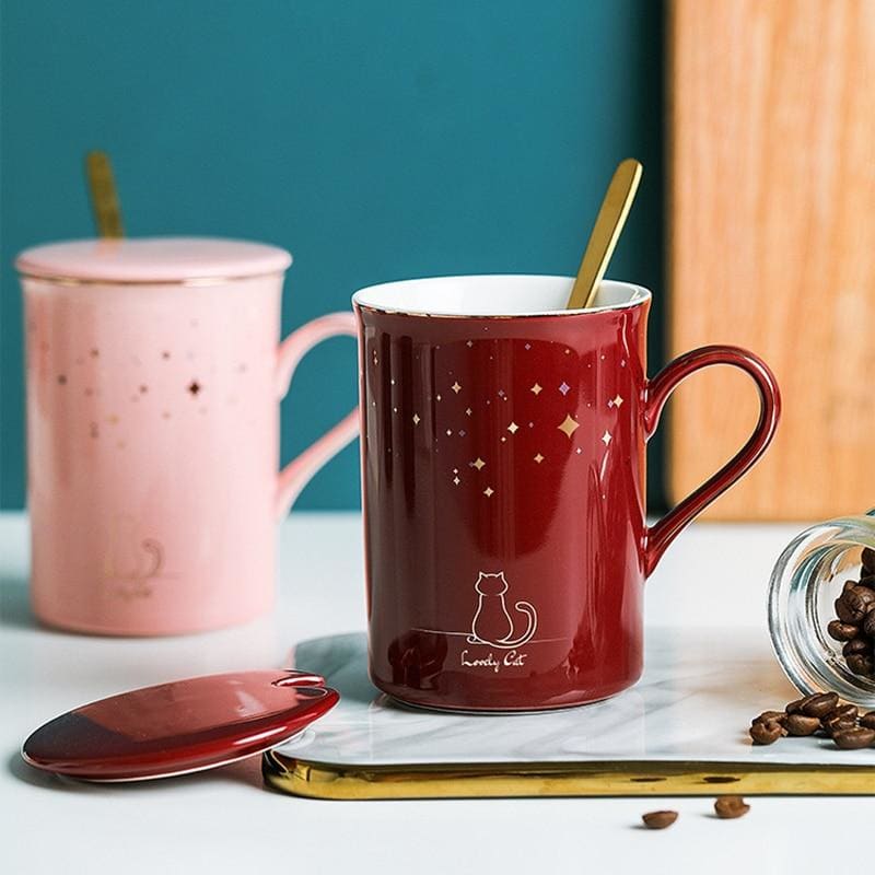 Mug chat et cuillère | Orderkeen
