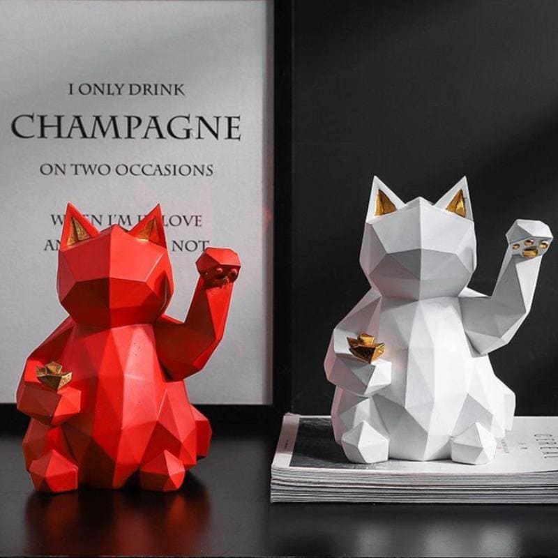Statuette Chat Géométrique | Orderkeen