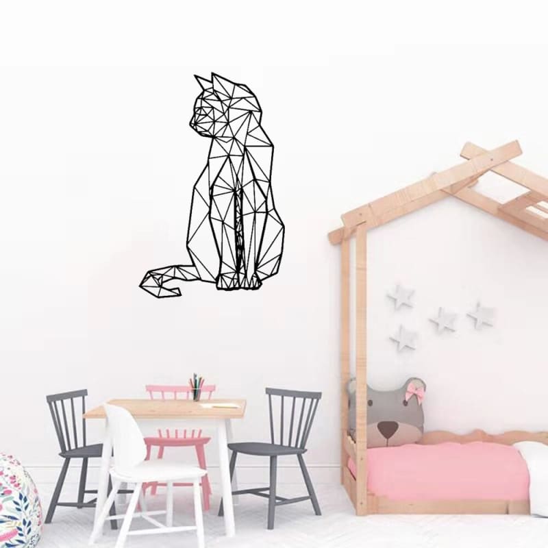 Geometric cat design wall sticker | Orderkeen