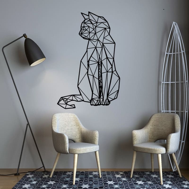 Geometric cat design wall sticker | Orderkeen